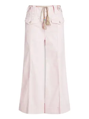 Zimmermann Cropped Wide-leg High-rise Jeans - Baby Pink