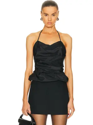 Simkhai Hailee Draped Halter Top - Black