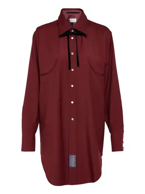 MAISON MARGIELA Reversible Wool Gabardine Shirt - Red