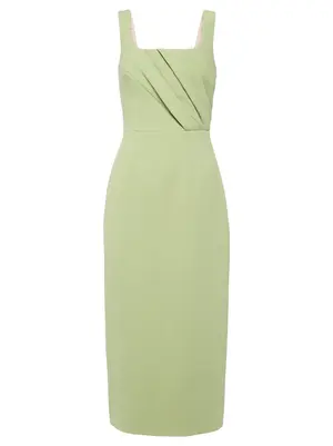 EMILIA WICKSTEAD Arina Pleated Crêpe Midi Dress - Green