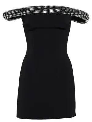 David Koma Crystal-embellished Mini Dress - Black
