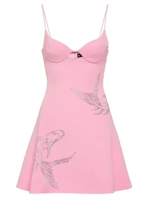 David Koma Crystal-embellished Minidress - Pink