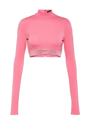 David Koma Embellished Cropped Top - Pink