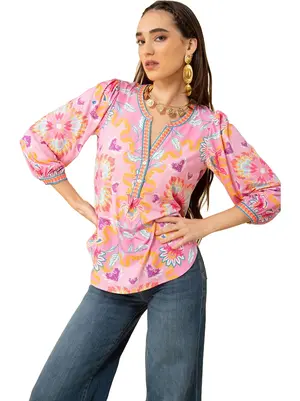 Hale Bob Savannah Jersey Top - Pink