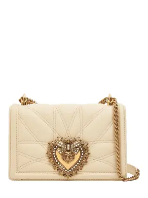 Dolce & Gabbana DOLCE & GABBANA Devotion Leather Shoulder Bag Burro