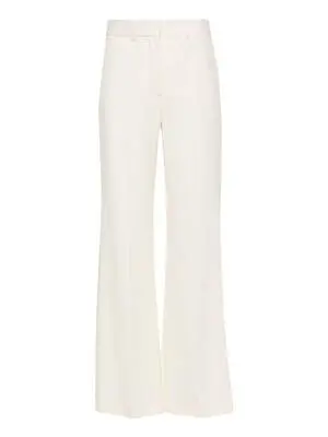JOSEPH Pressed-crease Flared Trousers - White