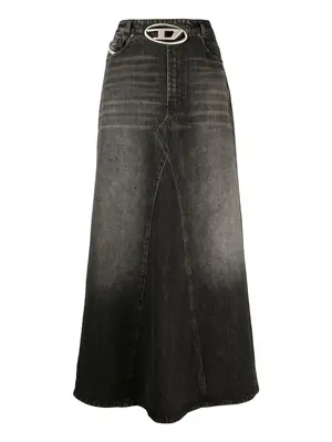 DIESEL De-pago Maxi Denim Skirt - Grey