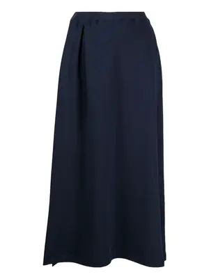Yohji Yamamoto High-waist Pleated Midi Skirt - Blue