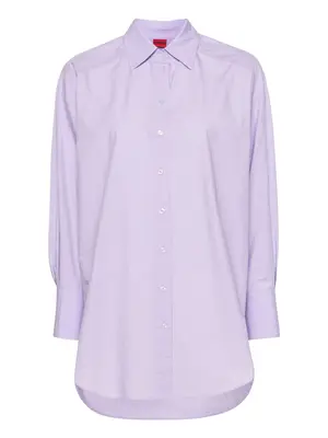 Hugo Cotton Poplin Shirt - Purple