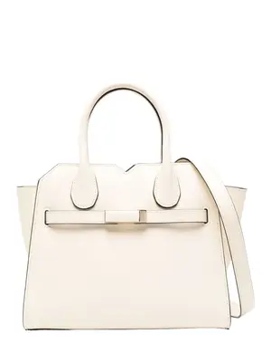 VALEXTRA Mini Milano Leather Tote Bag - White