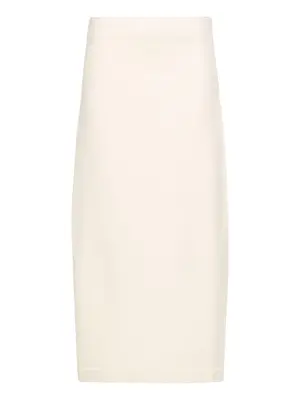 JIL SANDER Asymmetric Wool Midi Skirt - Neutrals