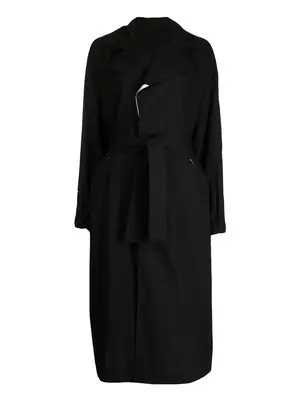 YOHJI YAMAMOTO Yohji Yamamoto Belted Cotton Trench Coat