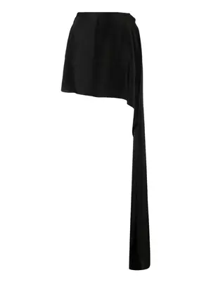 SRVC STUDIO Wraparound Satin Skirt - Black