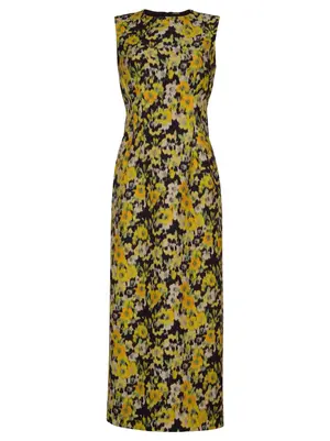 Adam Lippes Adam Lippes Ophelia Floral-Print Pencil Dress Green