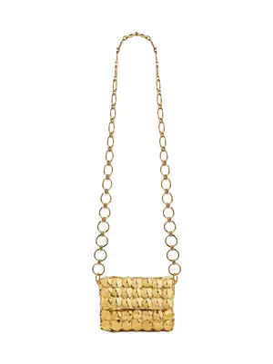 Rabanne Mini Sparkle Crossbody Bag - Gold