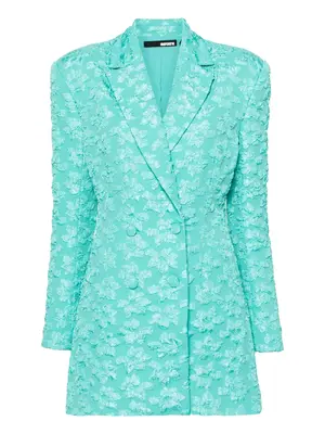 Remain Birger Christensen Textured Double-breasted Blazer - Green