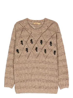 CORMIO Antonio Metallic-threading Jumper - Brown