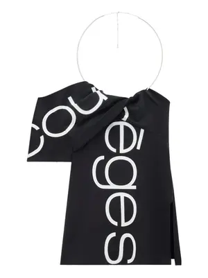 COURREGES Logo-print Top - Black