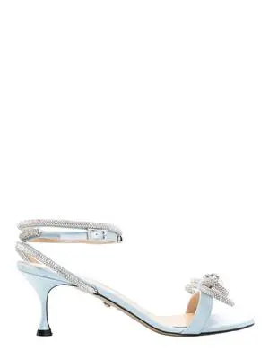 Mach & Mach Double Bow 65mm Crystal-embellished Sandals - Blue