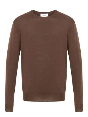 LARDINI Crew Neck Wool-blend Jumper - Brown