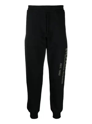 Alexander McQueen Graffiti Cotton Track Pants - Black