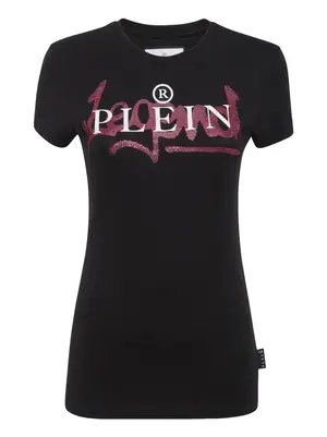 Philipp Plein Crystal-embellished Logo T-shirt - Black