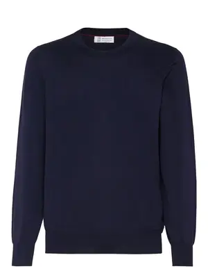 Brunello Cucinelli Crew-neck Cotton Jumper - Blue