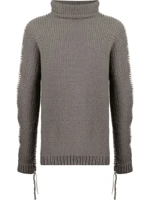 Boris Bidjan Saberi Whipstitch-detail Merino Jumper - Grey
