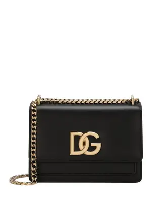 Dolce & Gabbana Logo-plaque Leather Crossbody Bag - Black