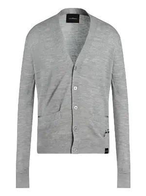 John Richmond Merino Wool Blend Cardigan - Grey