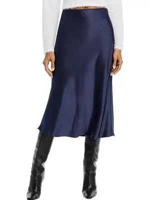 Aqua Midi Slip Skirt - Navy