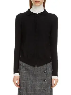 CHLOÉ Wool Blend Cardigan With Scalloped Placket