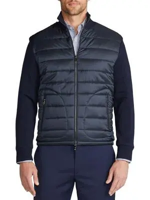 Ralph Lauren Purple Label Quilted Nylon & Wool Knit Jacket - Classic Chairman Navy