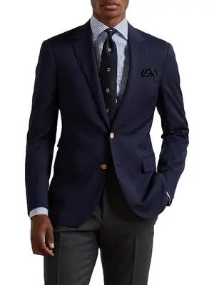 Ralph Lauren Purple Label Gregory Hand Tailored Wool Serge Blazer - Classic Navy
