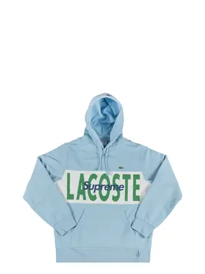 Supreme Supreme X Lacoste Logo Panel Hooded Sweatshirt Blue