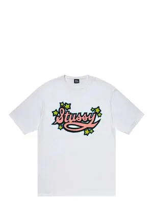StÜssy Star Script Tee - White