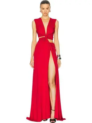 SID NEIGUM Triple Loop Knit Dress - Red