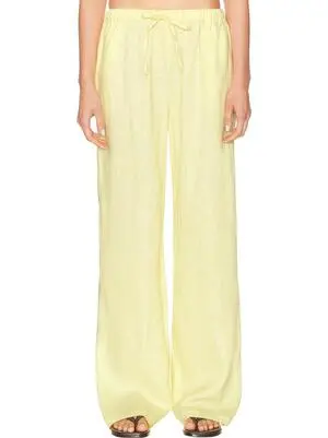 AEXAE Linen Drawstring Trouser - Butter Yellow