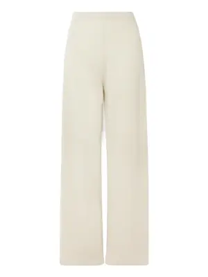 JOSEPH Metallic Merino Wool-blend Straight-leg Pants - Ivory