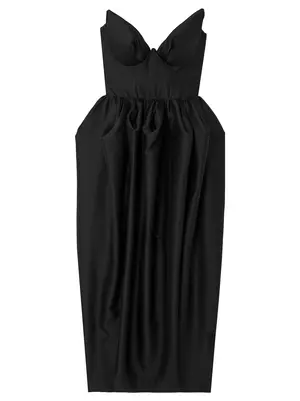Zimmermann Matchmaker Silk And Wool-blend Twill Bustier Midi Dress - Black