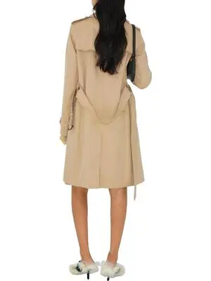 Burberry Kensington Organic Belted Double-breasted Trench Coat - Honey