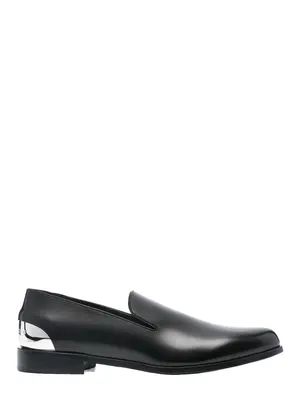 Alexander McQueen Metal-heel Leather Loafers - Black