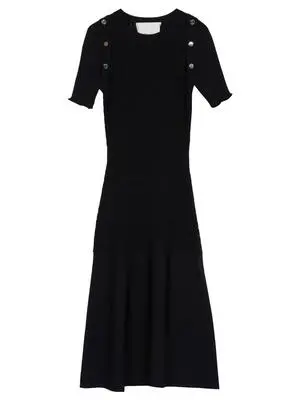 3.1 Phillip Lim Honeycomb-knit Flared Midi Dress - Black