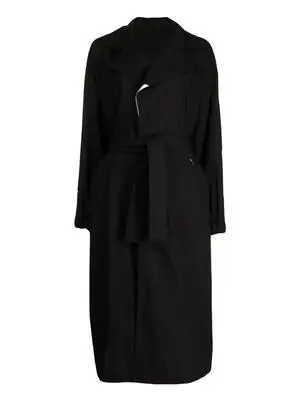 Yohji Yamamoto Belted Trench Coat - Black