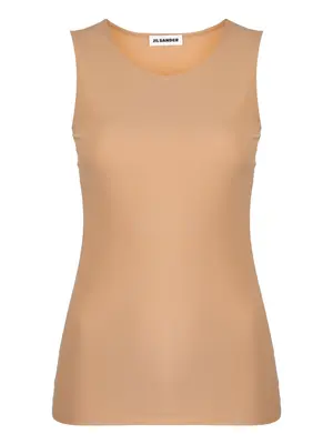 JIL SANDER Round-neck Tank Top - Brown