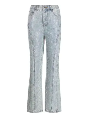 SELF-PORTRAIT Mid-rise Flared Jeans - Blue