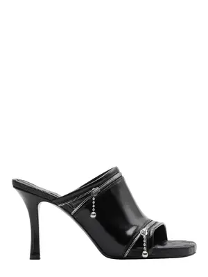 Burberry Peep 85mm Leather Sandals - Black