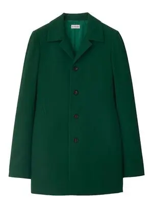 Burberry Single-breasted Wool Coat - Green