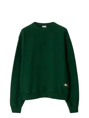 Burberry Ekd Logo-patch Cotton Sweatshirt - Green