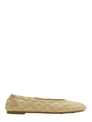 Burberry Quilted Leather Ballerina Flats - Neutrals